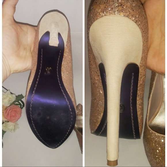 RACHEL Rachel Roy | Shoes | Sexy Rose Gold Glitter High Heel Pumps ...